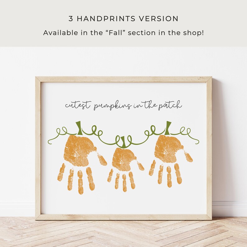 Pumpkin Handprint Art Craft, Cutest Pumpkin in the Patch Printable ...