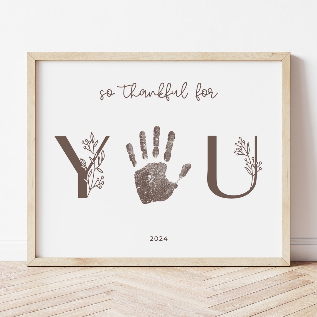 Fall Thankful Handprint Art Printable | Thanksgiving Handprint Craft ...