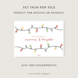 Fingerprint Christmas Lights Card, Baby or Toddler Craft Thumbprint ...