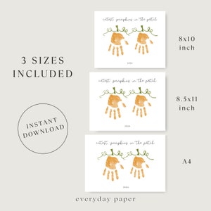 Pumpkin Handprint Craft for Two Kids, Fall Handprint Printable, Cutest ...
