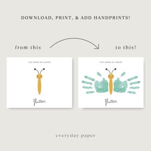 Butterfly Handprint Art Printable, Mothers Day Handprint Class Craft ...