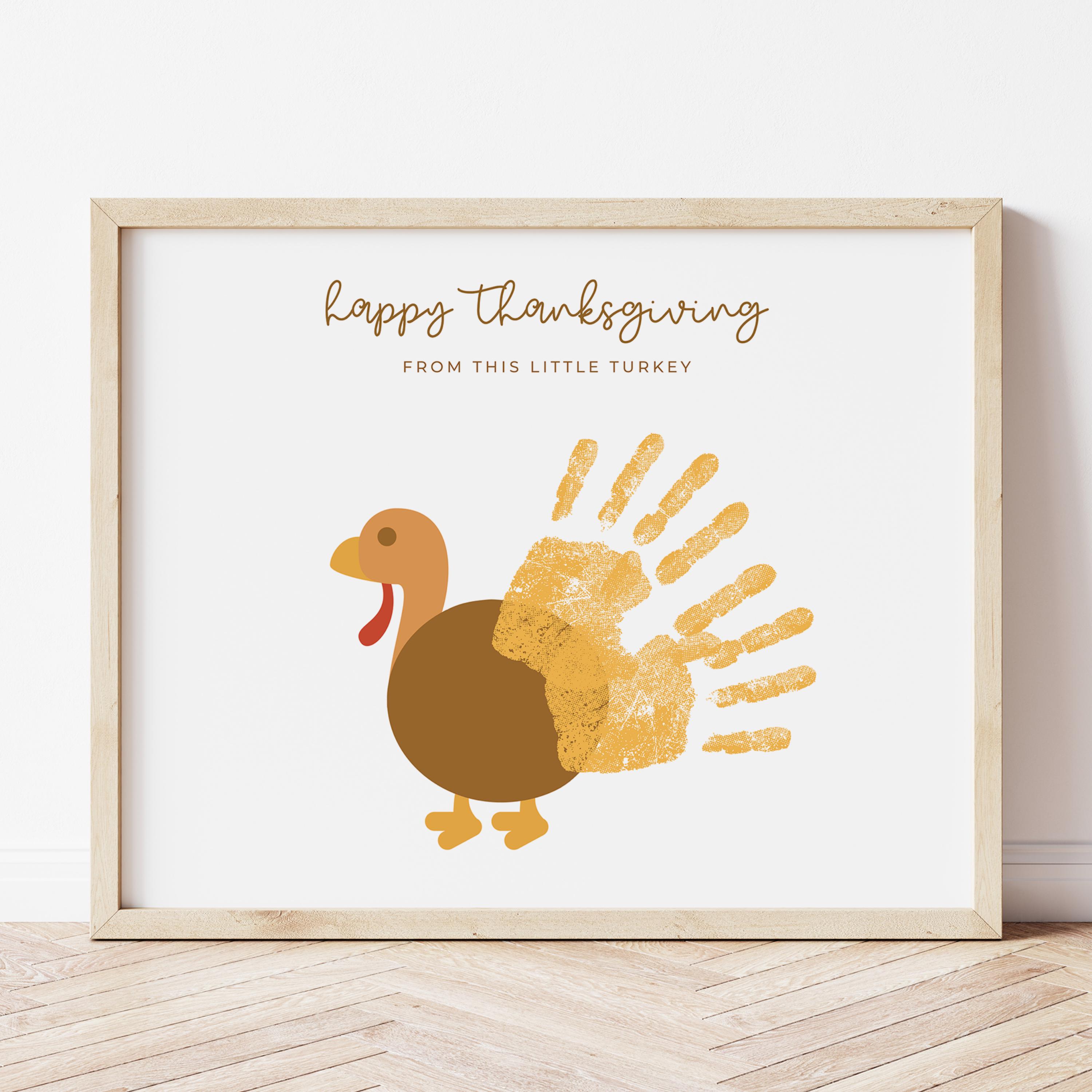 Turkey Handprint Craft, Happy Thanksgiving Turkey Art Printable ...