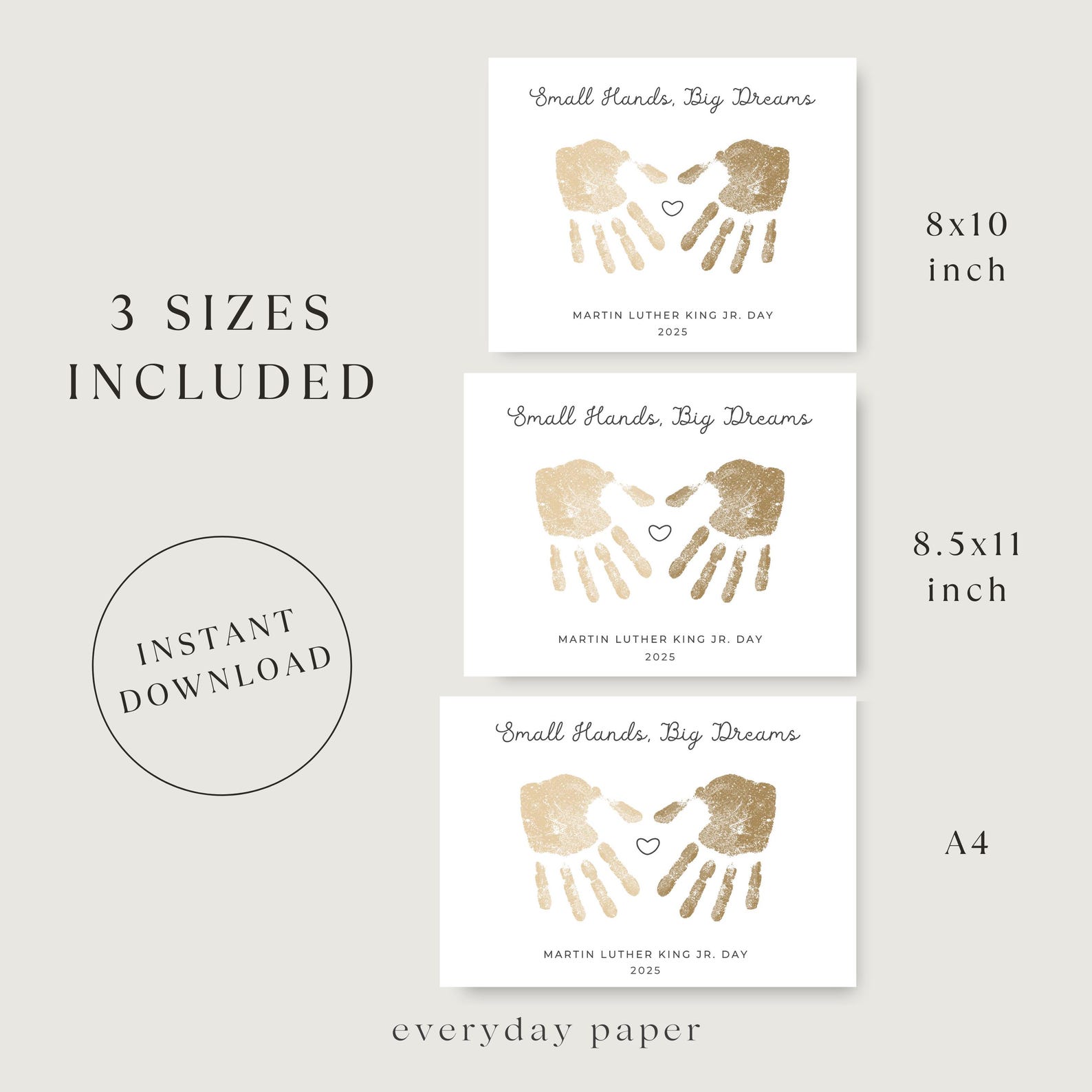 Martin Luther King Jr. Day Handprint Art, MLK Day Craft Activity for ...