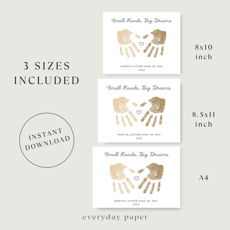 Martin Luther King Jr. Day Handprint Art, MLK Day Craft Activity for ...