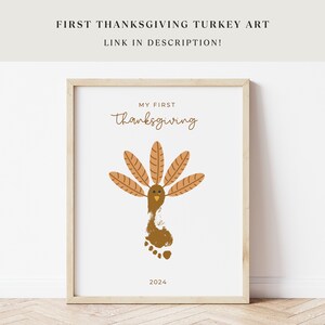 Thanksgiving 2 Turkeys Footprint Craft for Two Kids, Thankful Footprint ...