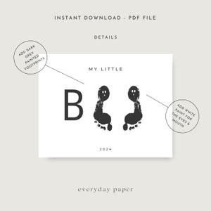 Halloween Footprint Craft, My Little Boo Ghost Footprints, Boo ...