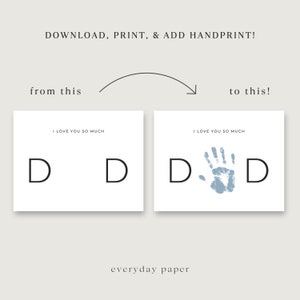 Dad Handprint Printable | Handprint Art Craft for Dad | Simple Minimal ...