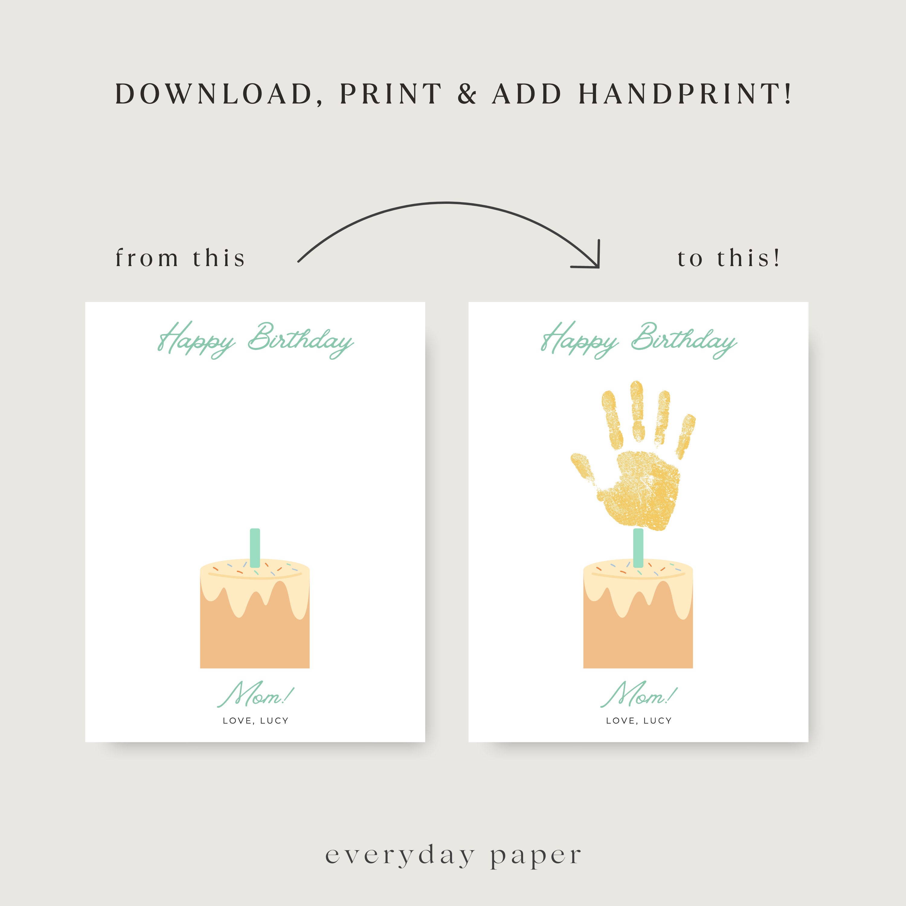 Editable Birthday Cake Handprint Craft | Happy Birthday Candle ...