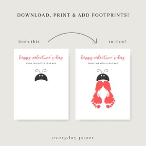 Love Bug Valentine's Day Footprint Art Printable, Ladybug Footprint ...