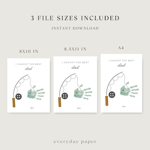 Dad Fish Handprint Art Printable | Dad Fishing Birthday Card | Fishing ...