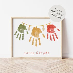 Christmas Lights Handprint Craft for 1 Kid, 2 Kids, or 3 Kids, Merry ...