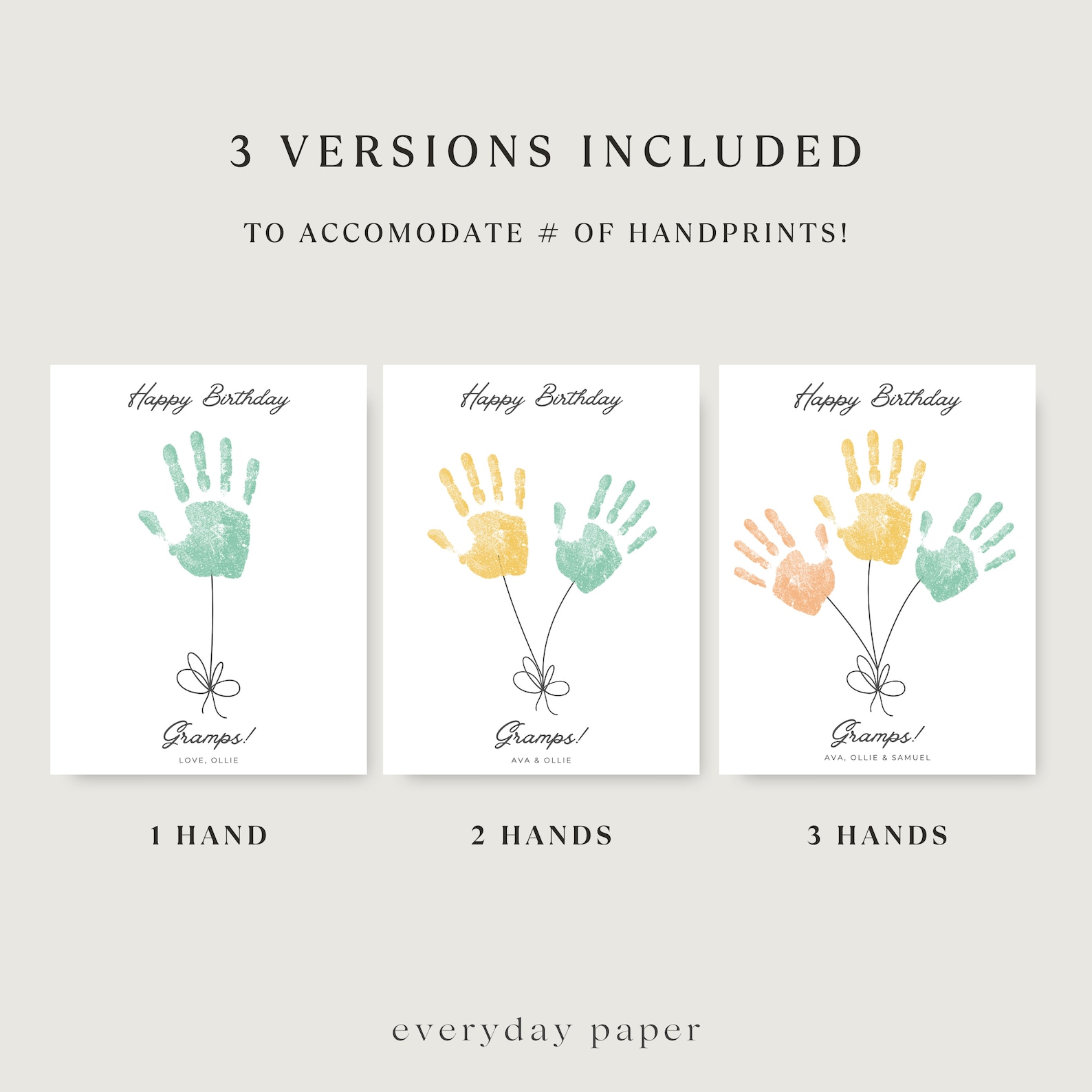 Editable Balloon Birthday Handprint Craft Happy Birthday Custom ...