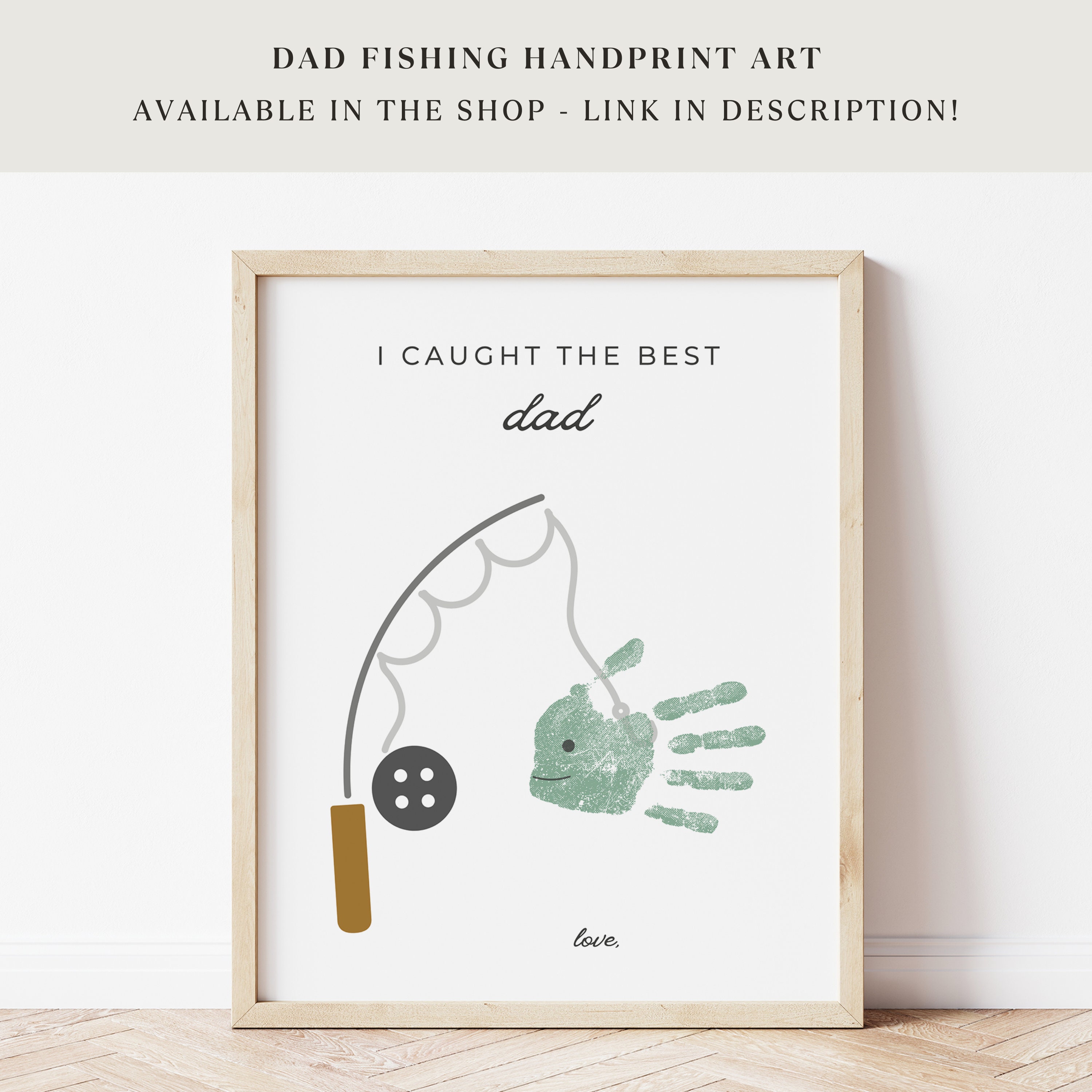 Dad Fishing Handprints Art Printable Birthday Gift for Dad From Kids ...