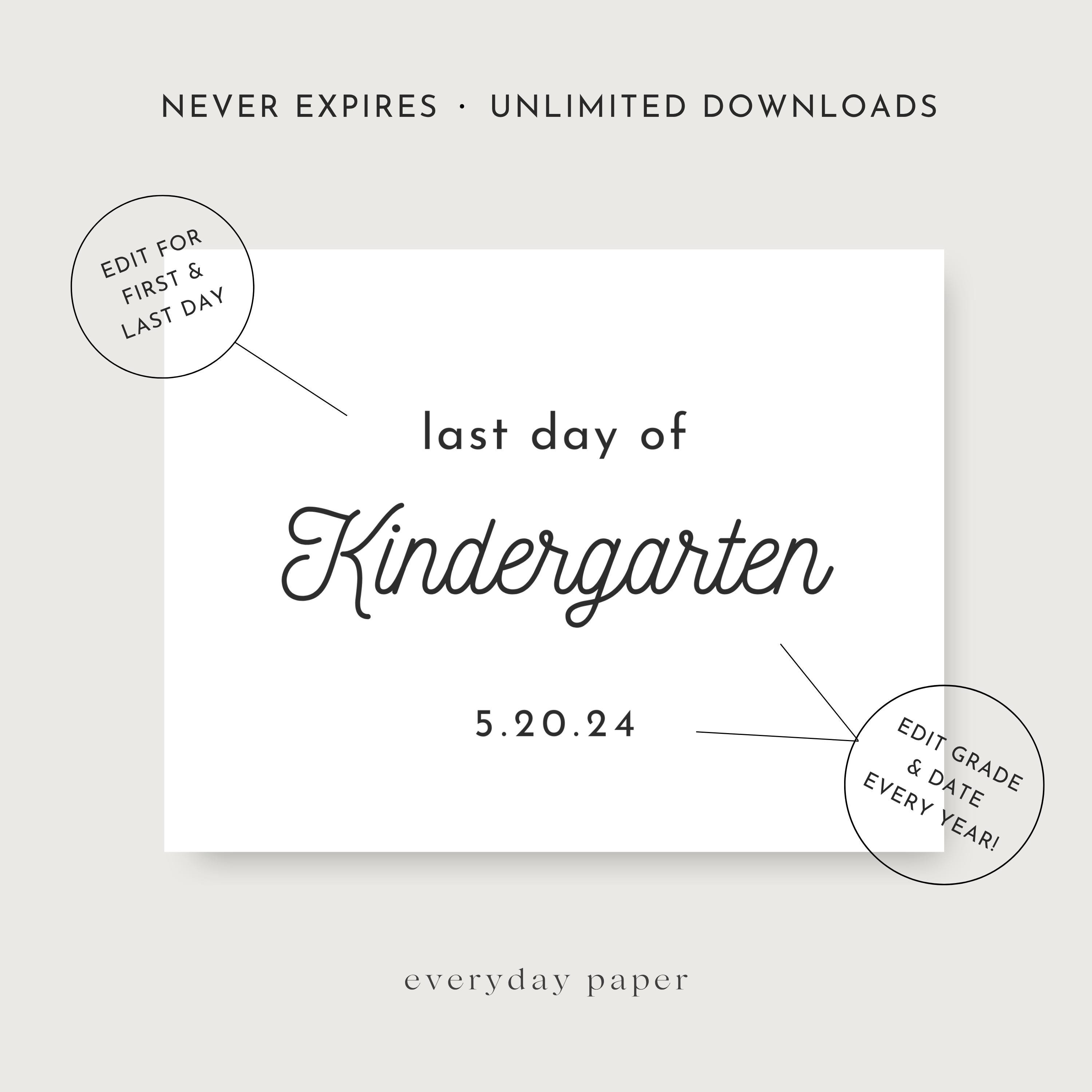 Editable First Day of School Sign Template, Simple Minimal First Day of ...