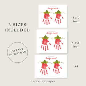 Berry Much Strawberry Handprint Art for Two Handprints | We Love You ...