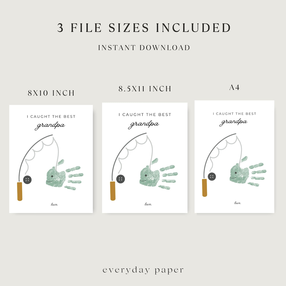 Editable Grandpa Fish Handprint Art Printable, Edit Grandpas Name and ...