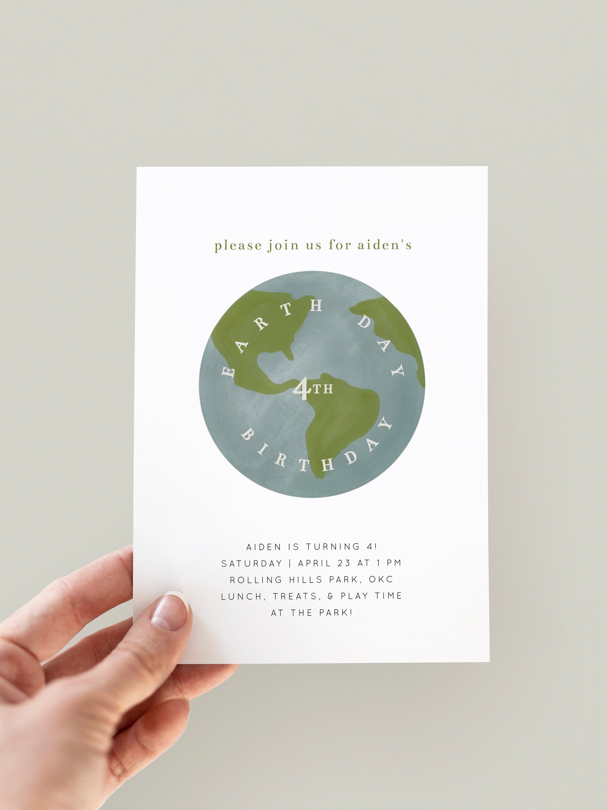 Earth Day Editable Invitation Template for Event or Birthday | BONUS ...