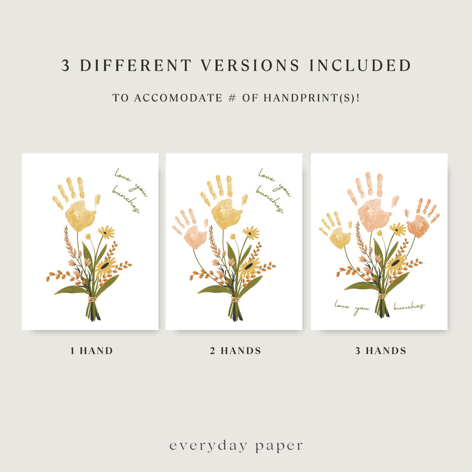 Handprint Art Printable | Flower Handprint Craft | Gift for Mom From ...