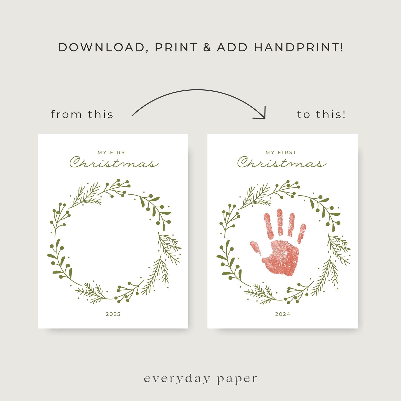 My First Christmas Handprint Craft, Baby's First Christmas Handprint ...