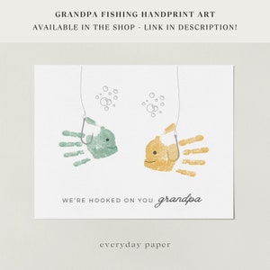 Grandpa Fish Handprint Art Printable | Grandpa Birthday Gift Fishing ...