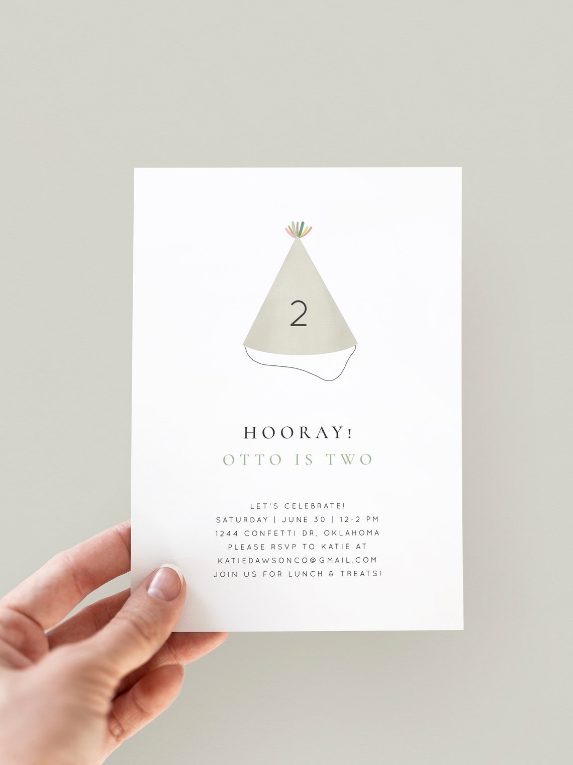 Party Hat Birthday Party Invitation Template Digital | Etsy