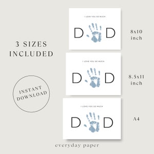 Dad Handprint Printable | Handprint Art Craft for Dad | Simple Minimal ...