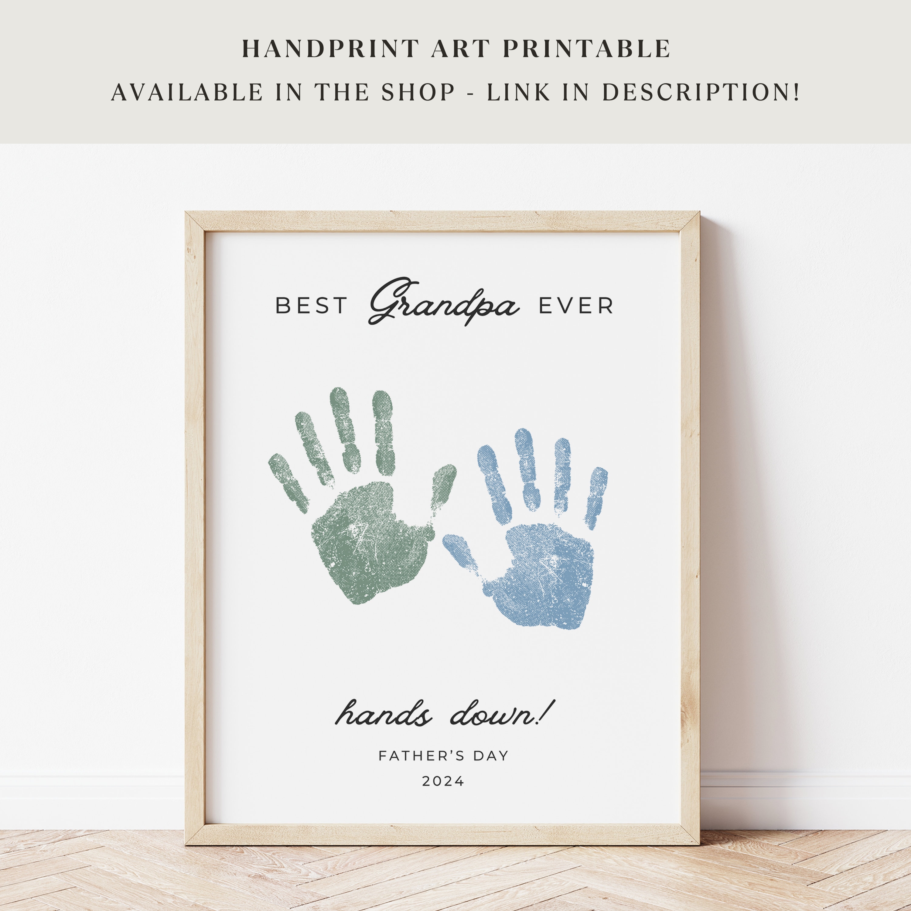 Grandpa Fish Handprint Art Printable Grandpa Birthday Gift Fishing Pole ...