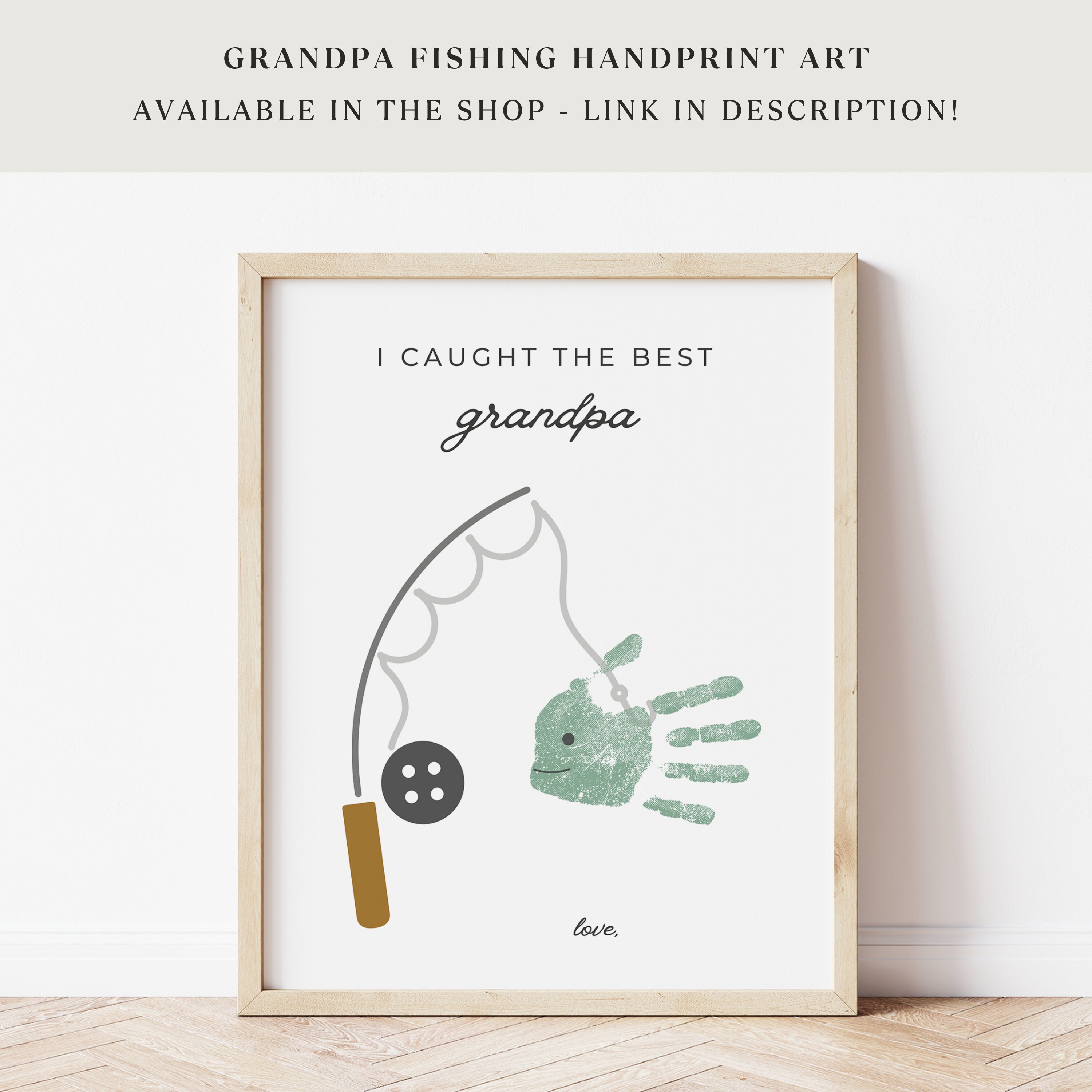 Dad Fish Handprint Art Printable | Dad Fishing Birthday Card | Fishing ...