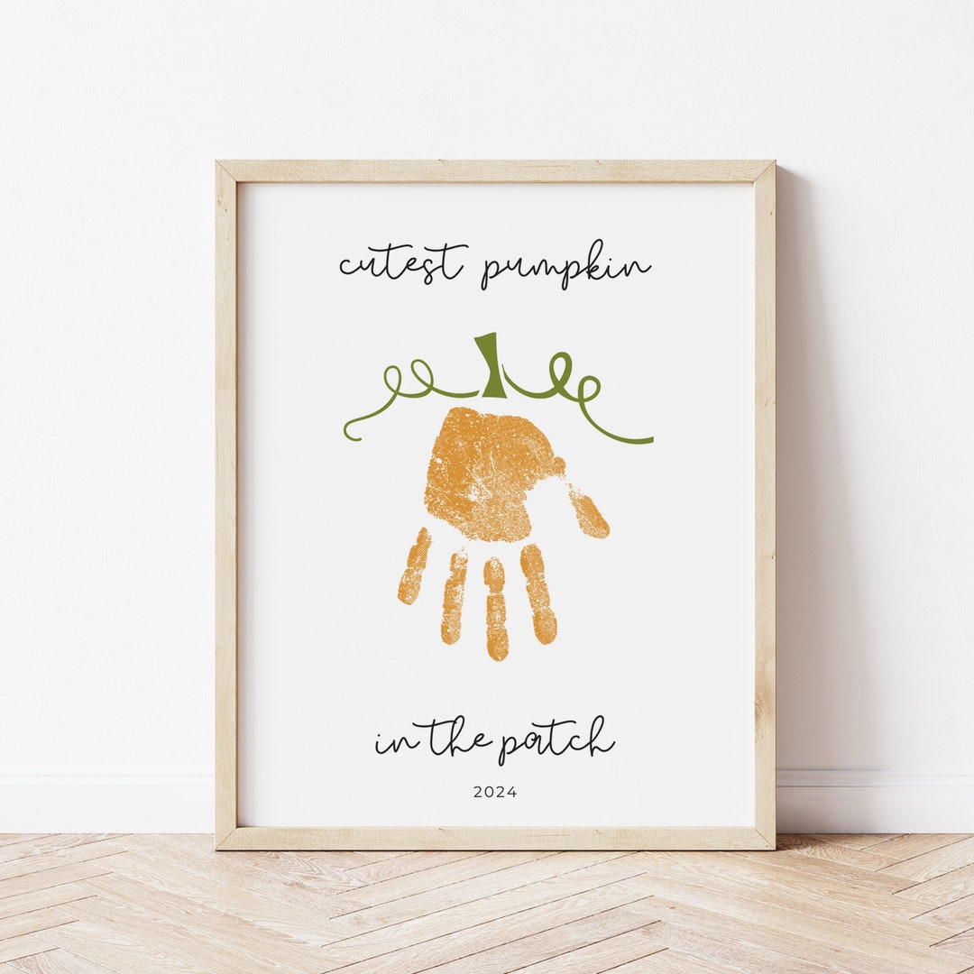 Pumpkin Handprint Craft, Fall Handprint Printable, Cutest Pumpkin in ...