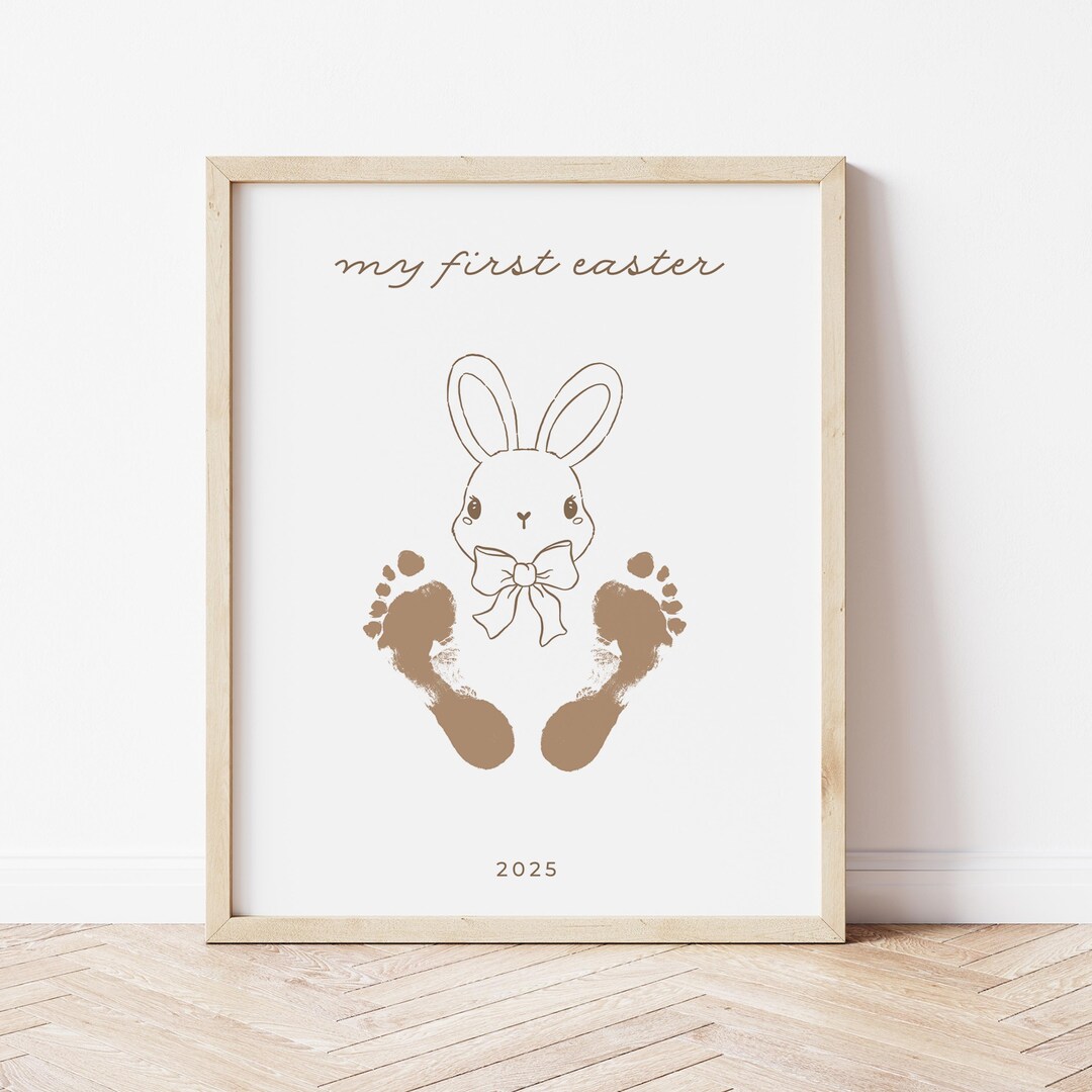 My First Easter Footprint Craft, Bunny Footprints, Baby's 1st Easter ...