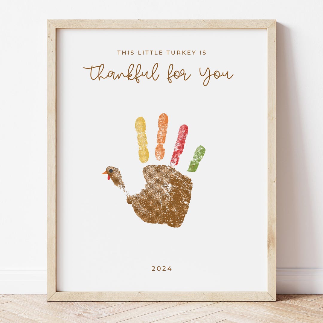 Turkey Handprint Craft, This Little Turkey Thankful for You Printable ...