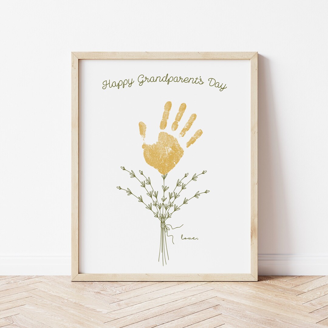 Grandparent's Day Handprint Craft | Flower Bouquet Handprint Art ...