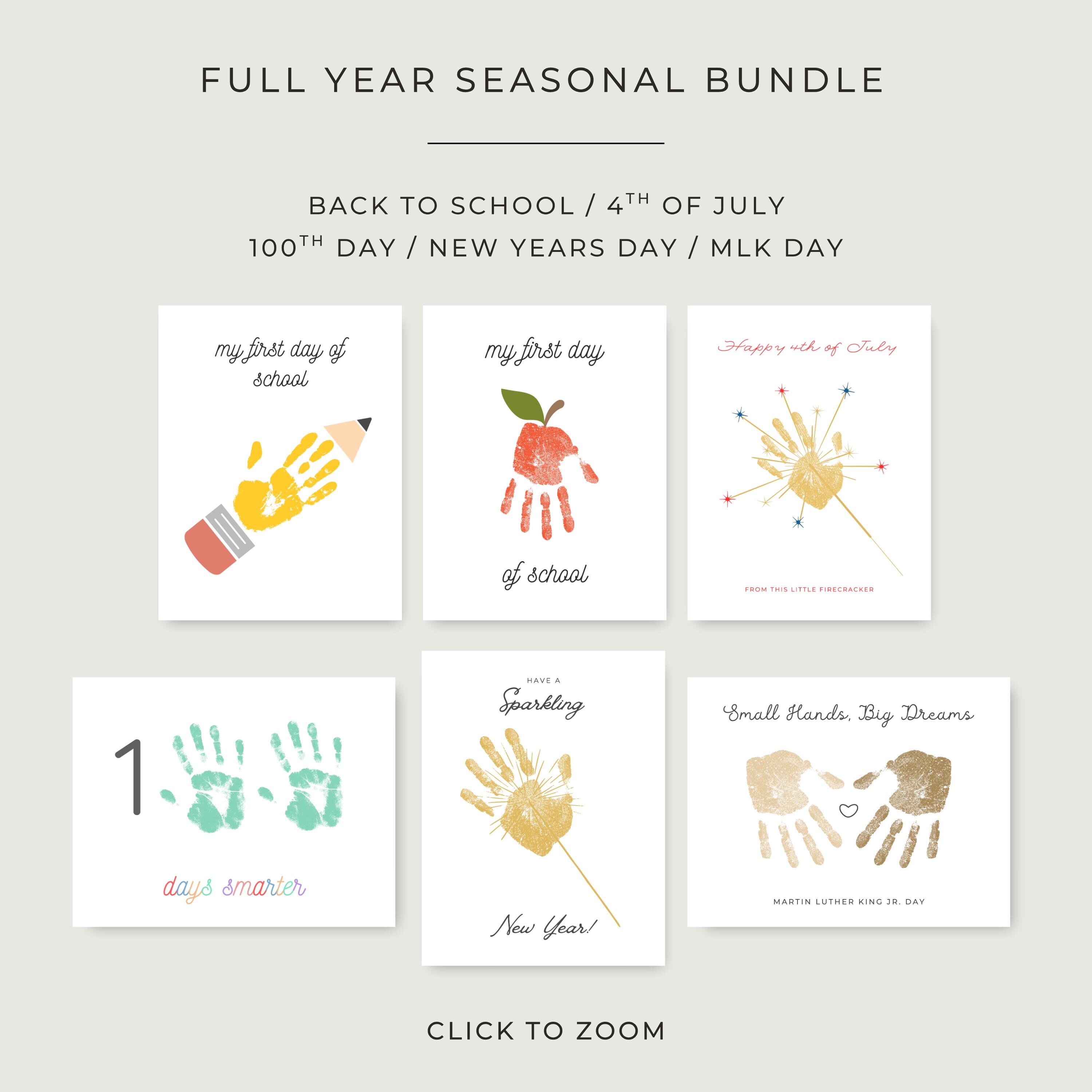 Full Year Handprint Craft Bundle, Teacher Handprint Bundle Pack for ...