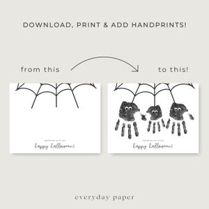 Spider Handprint Art for 3 Kids, Three Kids Halloween Handprint Craft ...
