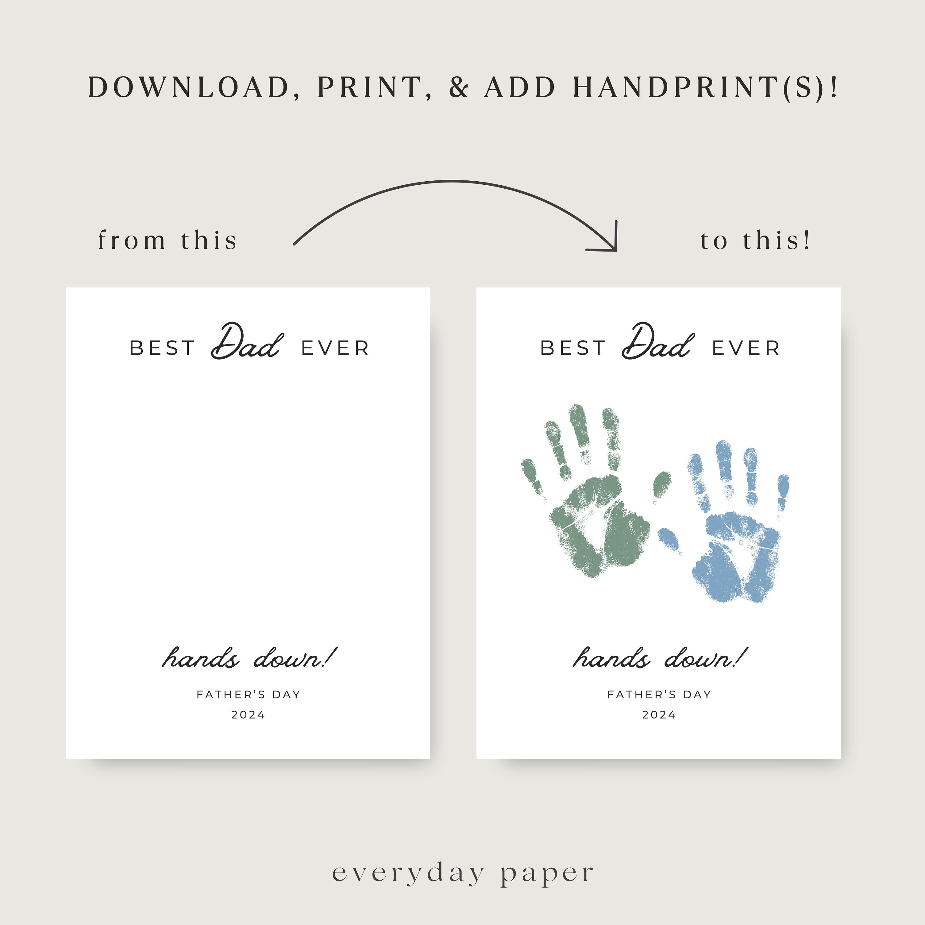 Best Dad Handprint Art Printable Best Dad Hands Down Handprint Craft ...