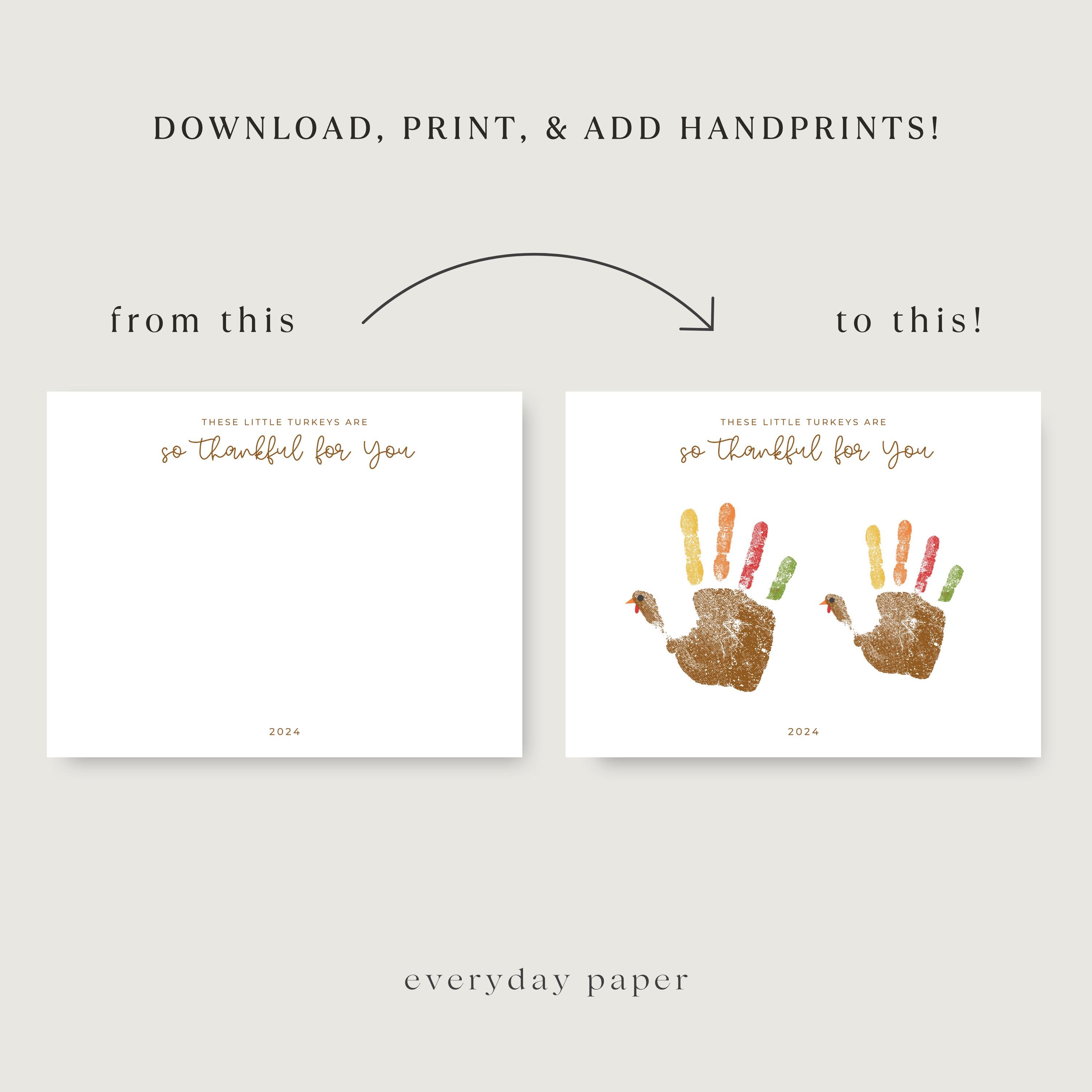 Thankful Turkey Handprint Craft, Happy Thanksgiving Blank Printable ...