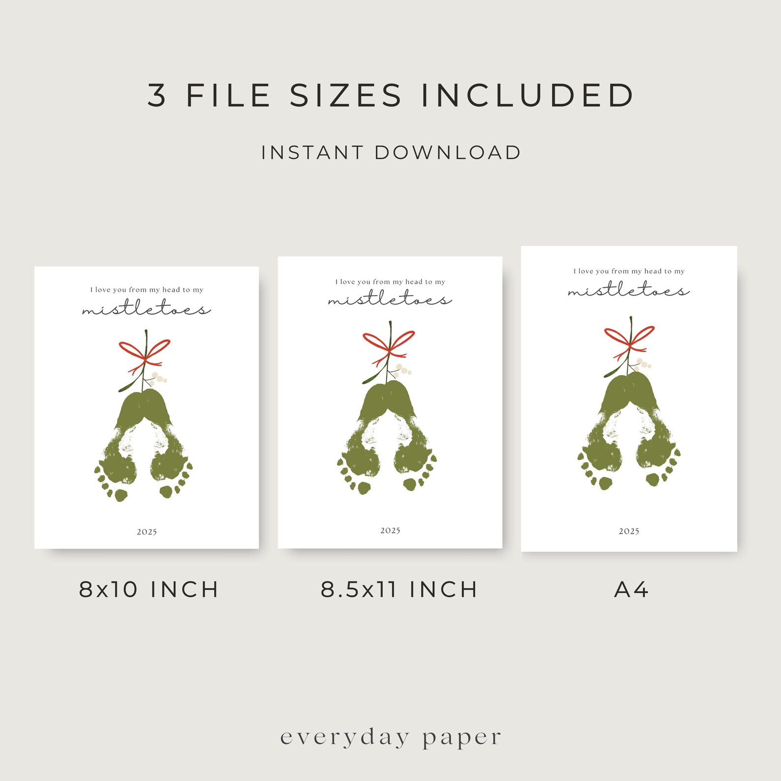 Mistletoes Christmas Footprint Craft, Christmas Handprint Craft ...