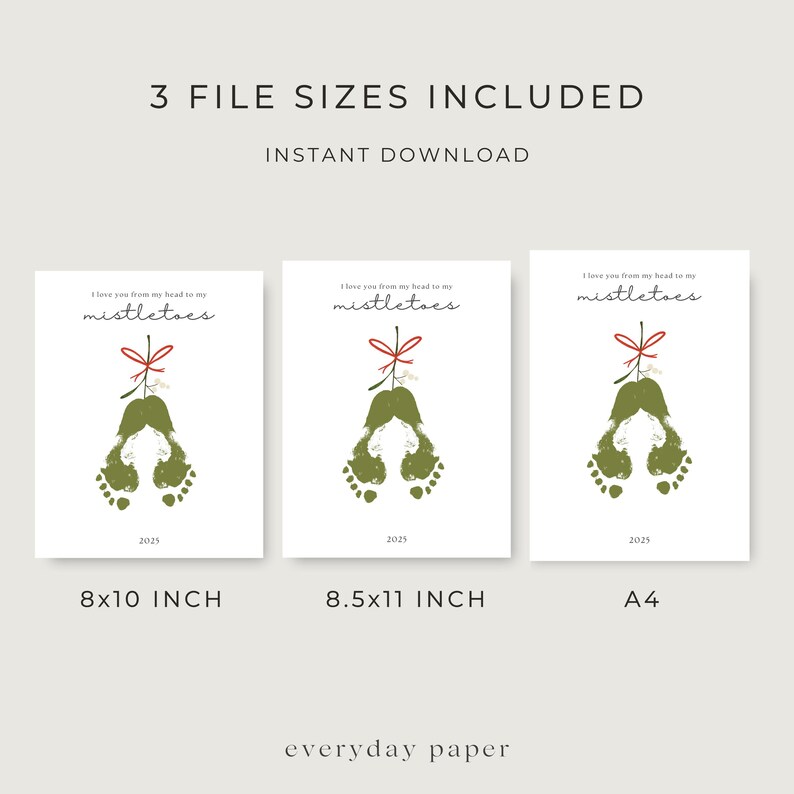 Mistletoes Christmas Footprint Craft, Christmas Handprint Craft ...