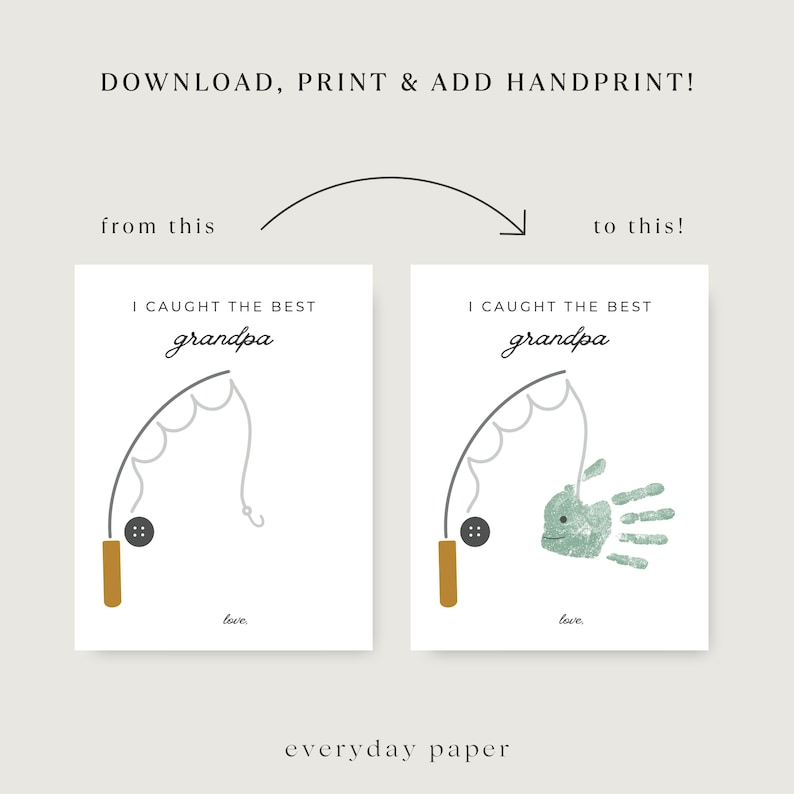 Editable Grandpa Fish Handprint Art Printable, Edit Grandpas Name and ...