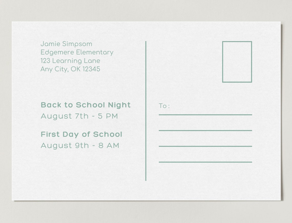 Meet the Teacher Postcard Template Meet Your Teacher - Etsy