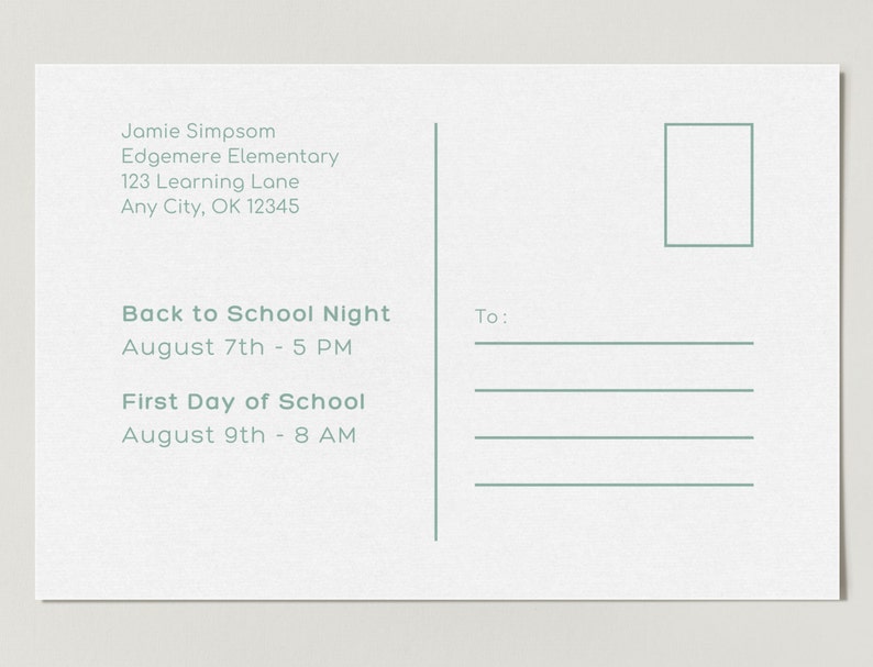 Meet the Teacher Postcard Template Meet Your Teacher - Etsy