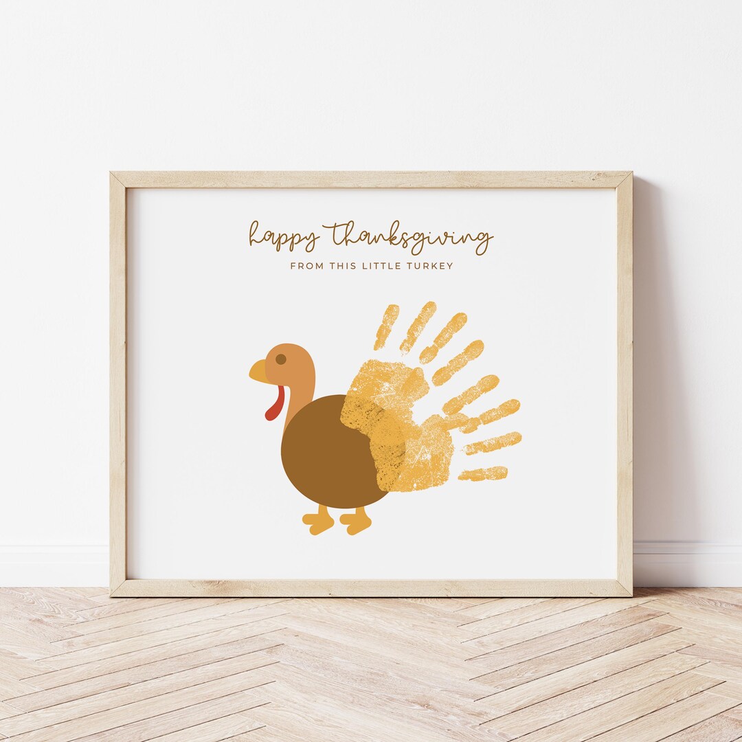 Turkey Handprint Craft, Happy Thanksgiving Turkey Art Printable ...