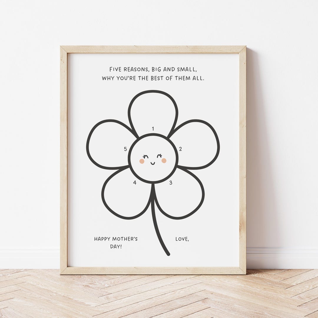 Mother's Day Fill in Flower, Fill in the Blank Interview From Child ...