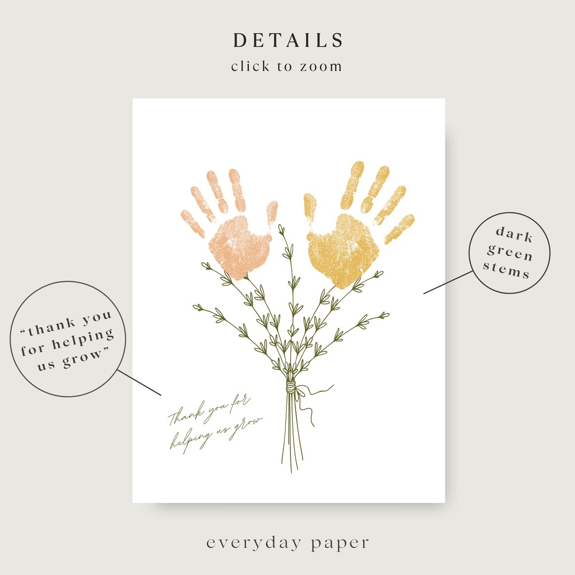 Thank You for Helping Me Grow Handprint Art for Teacher Printable ...