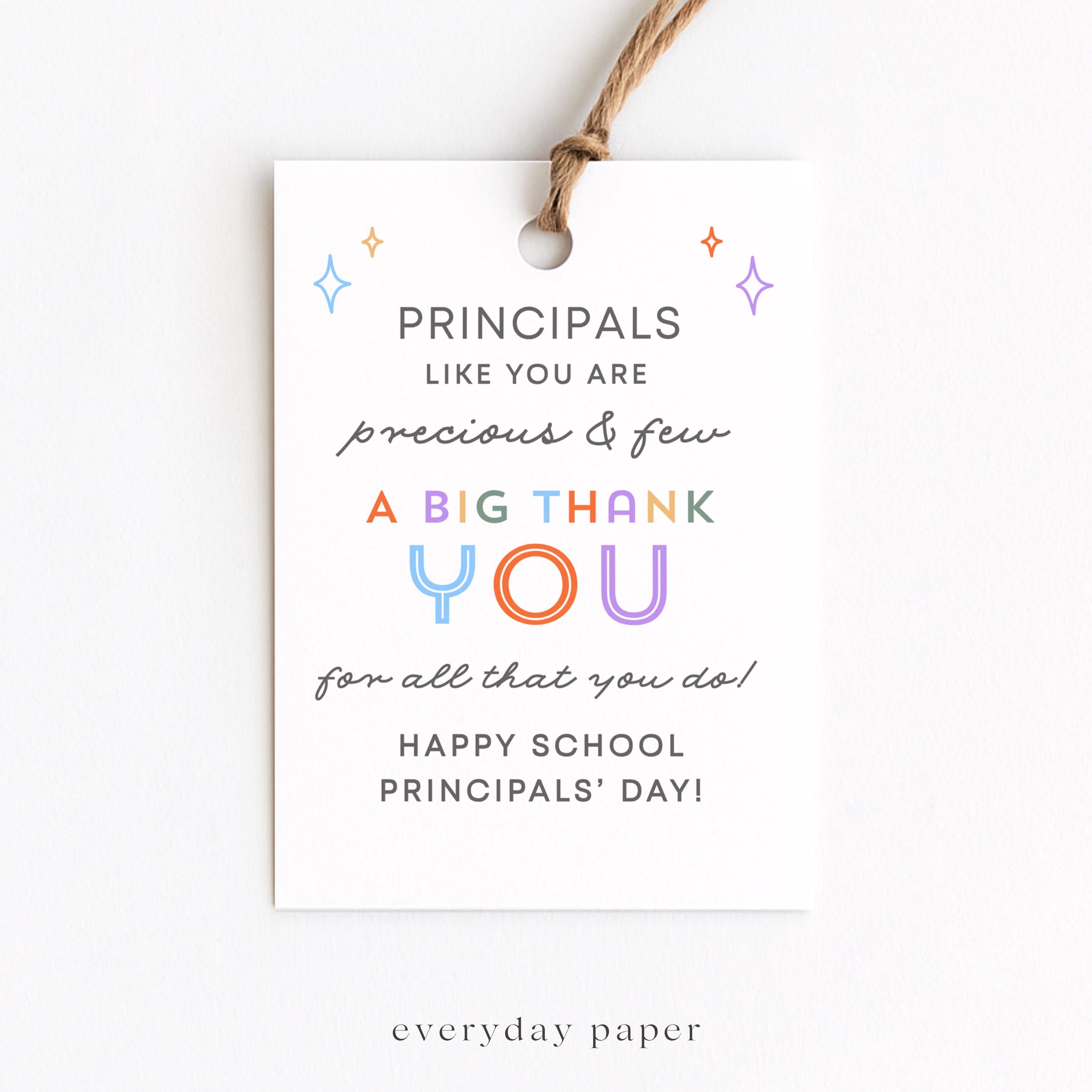 School Principals' Day Gift Tag, Principal Appreciation Month Tags ...