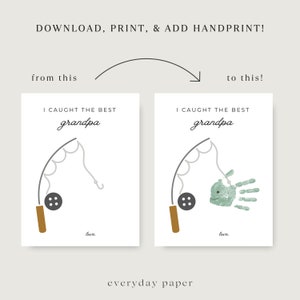 Grandpa Fish Handprint Art Printable | Grandpa Birthday Gift Fishing ...