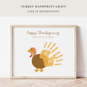 Thankful Turkey Handprint Craft, Happy Thanksgiving Blank Printable ...