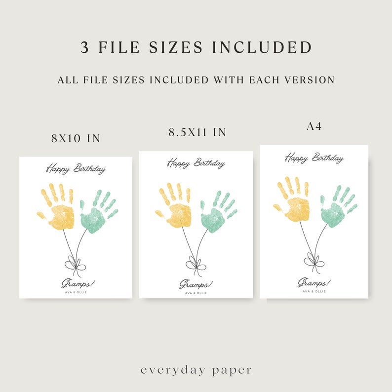 Editable Balloon Birthday Handprint Craft Happy Birthday Custom ...