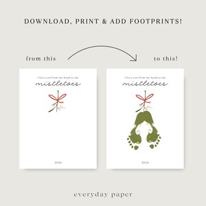 Mistletoes Christmas Footprint Craft, Christmas Handprint Craft ...