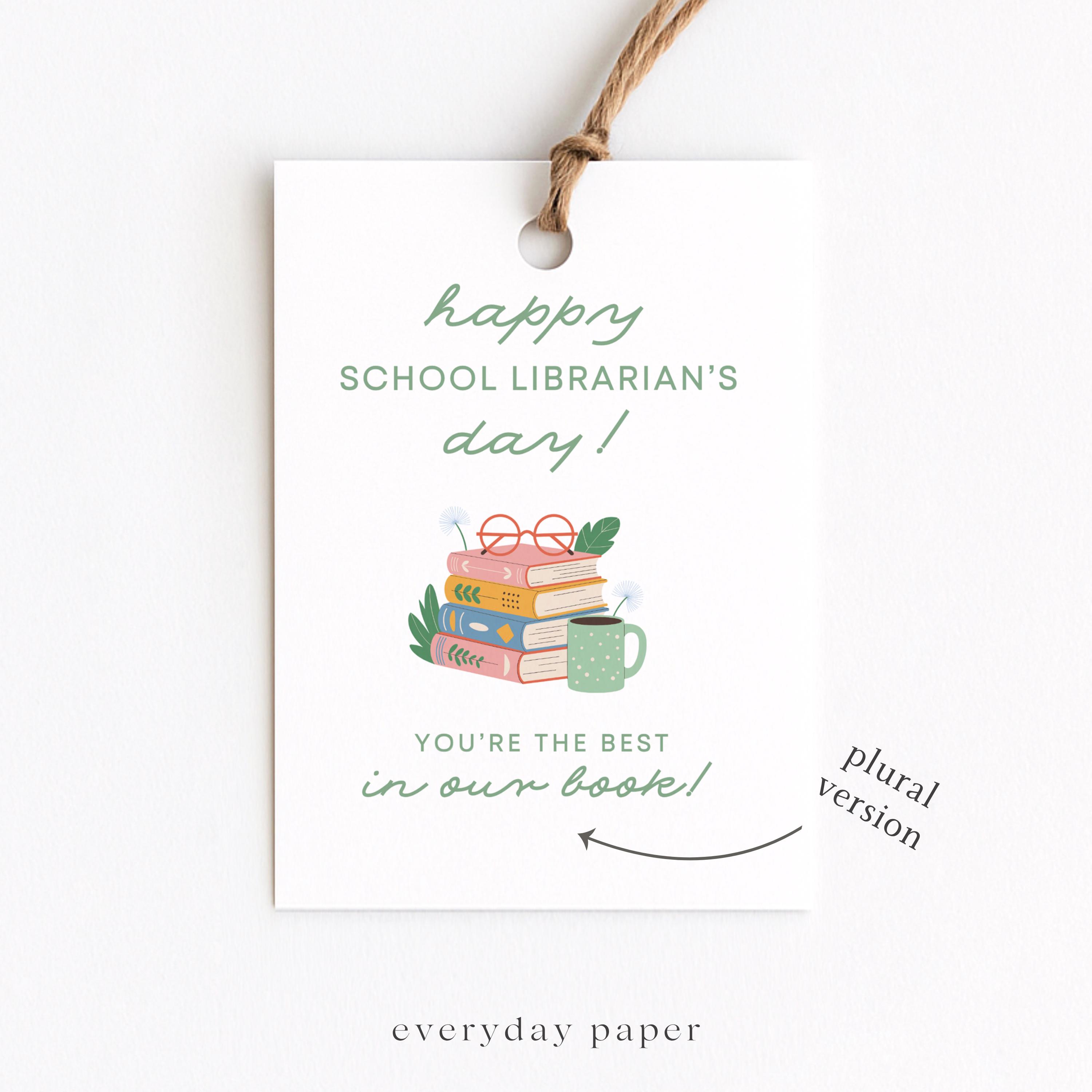 School Librarian's Day Gift Tags From Staff, You're the Best in Our ...